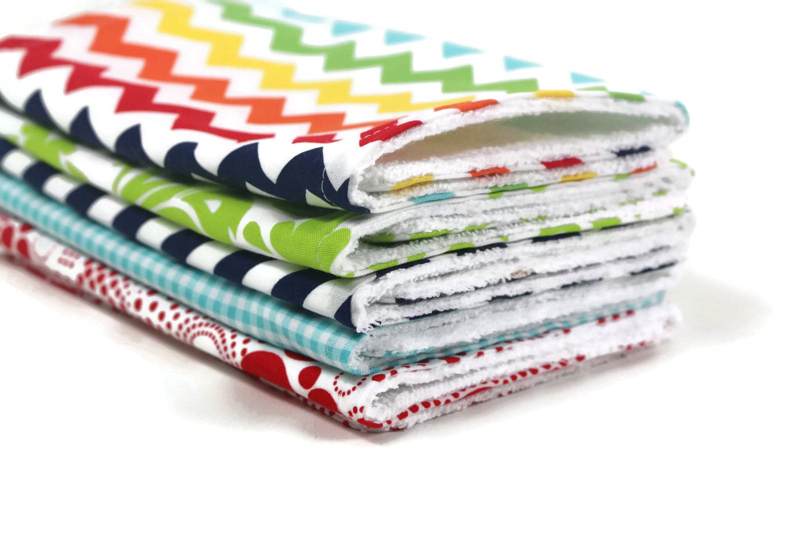 NEW Rainbow Colors - Set of FIVE (5) Burp Cloths - Unisex - 100% Cotton ...
