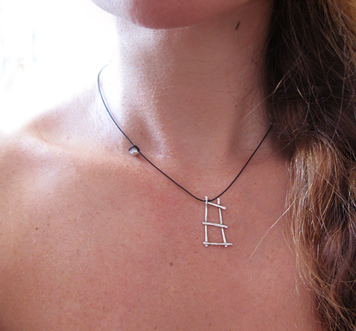 Silver Ladder Necklacesymbol Charm Necklaceladder Jewelry - Etsy Hong Kong