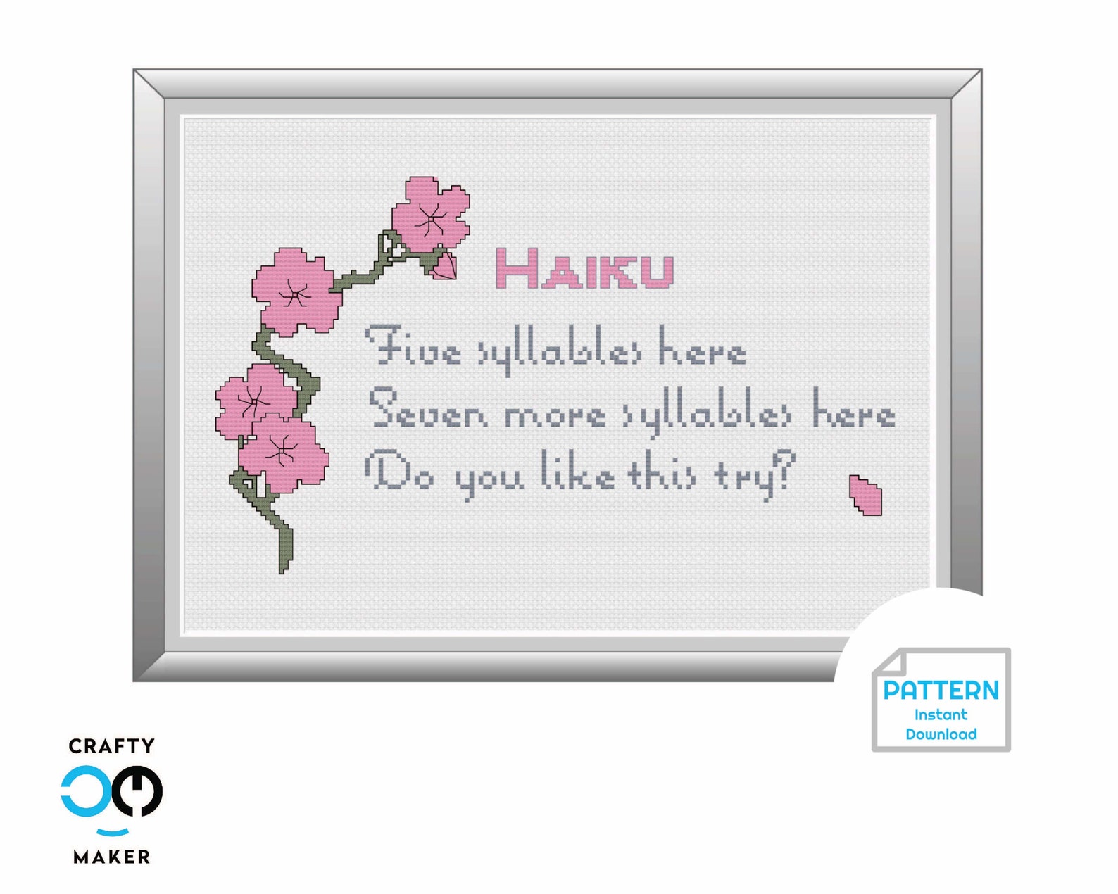 Haiku Poem Cross Stitch Pattern Cross Stitch Pattern Haiku - Etsy