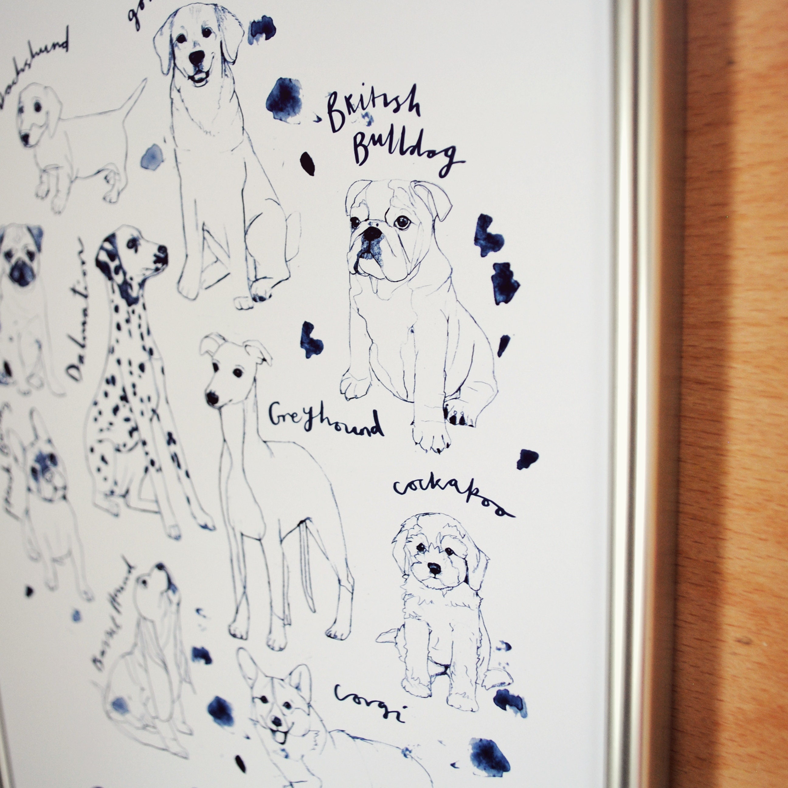 Good Dogs Illustrated Dog Breeds Art Print A5 A4 or A3 - Etsy UK