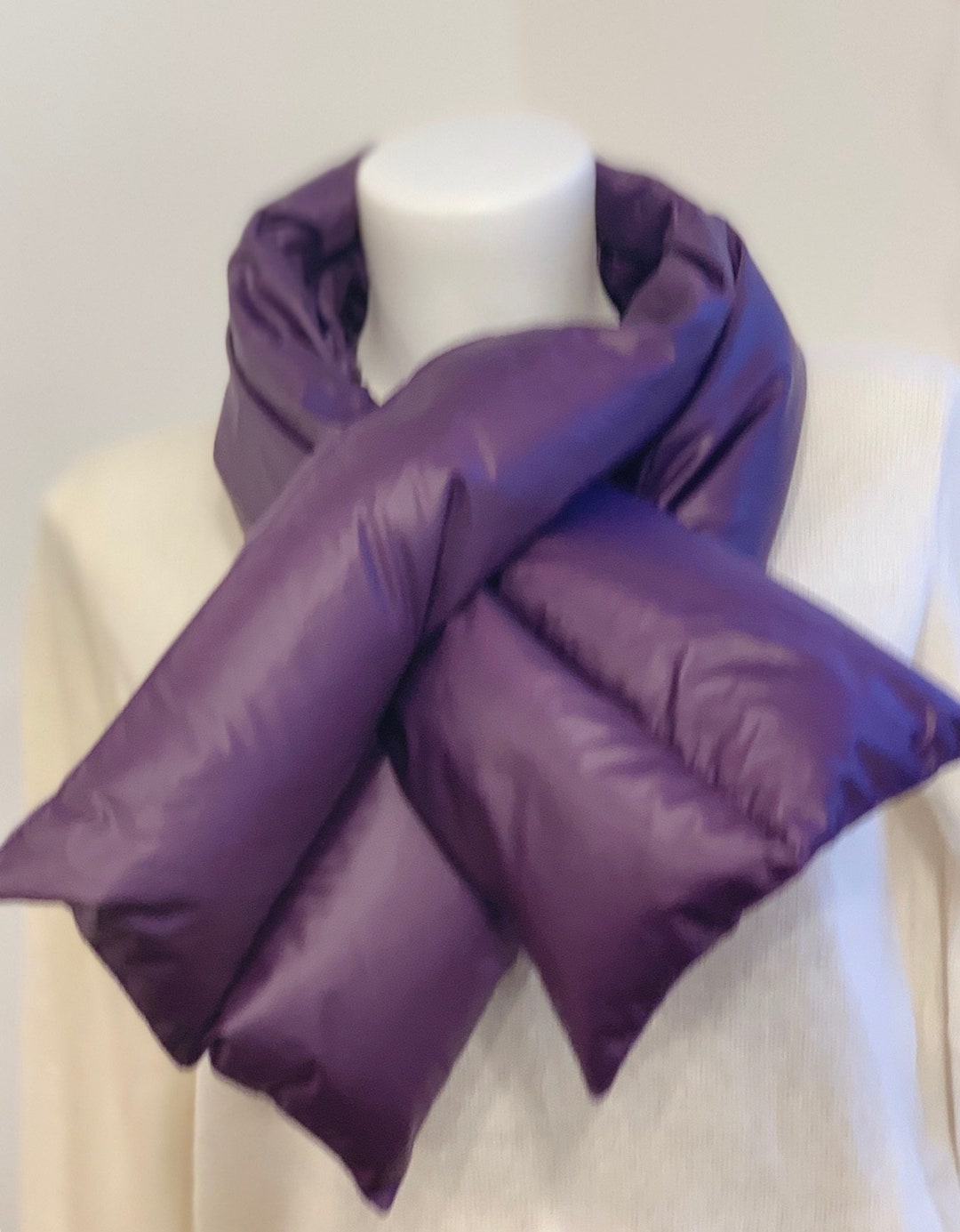 Puffy Scarf Down Padded Scarf Puffy Scarf Real Down Scarf - Etsy