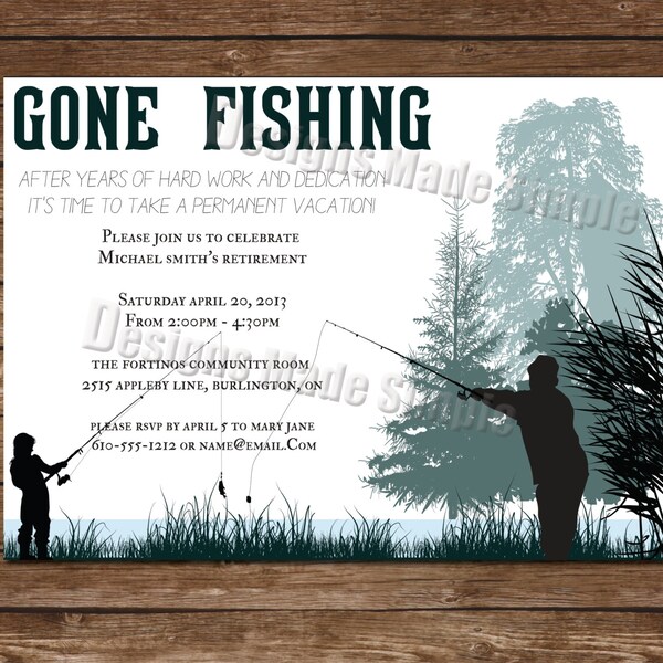 Retirement Party Invitation Fishing - Etsy