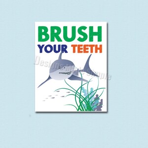 Ocean Animals Kids Bathroom Signs: Shark Dolphin Fish | Etsy