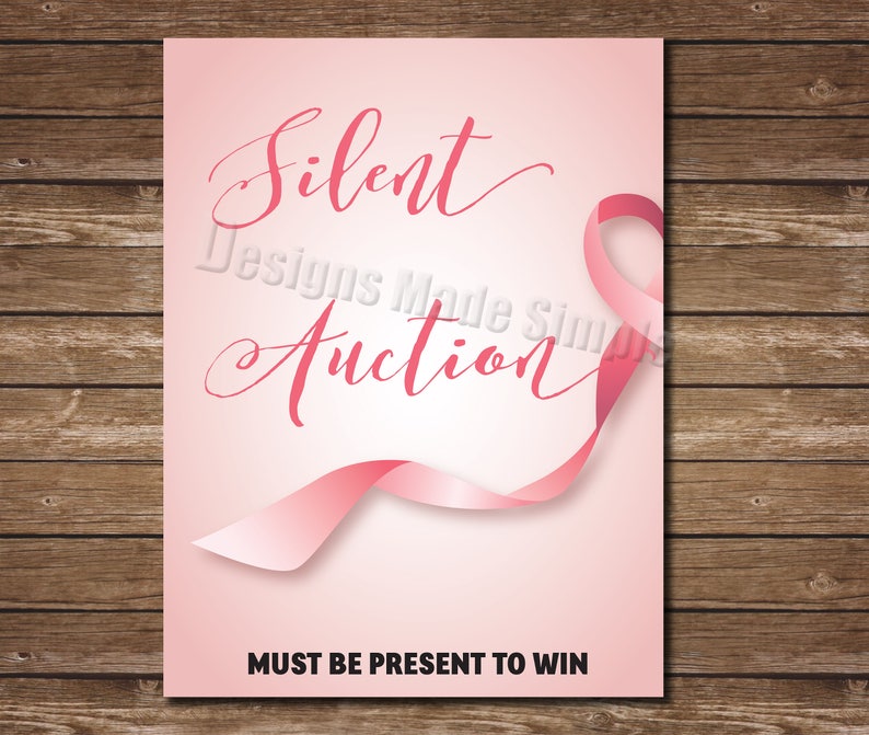 Breast Cancer Fundraiser Sign Bundle Welcome 50/50 Raffle - Etsy