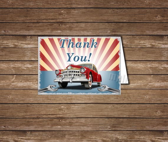 Classic Car Thank You Printable | Etsy