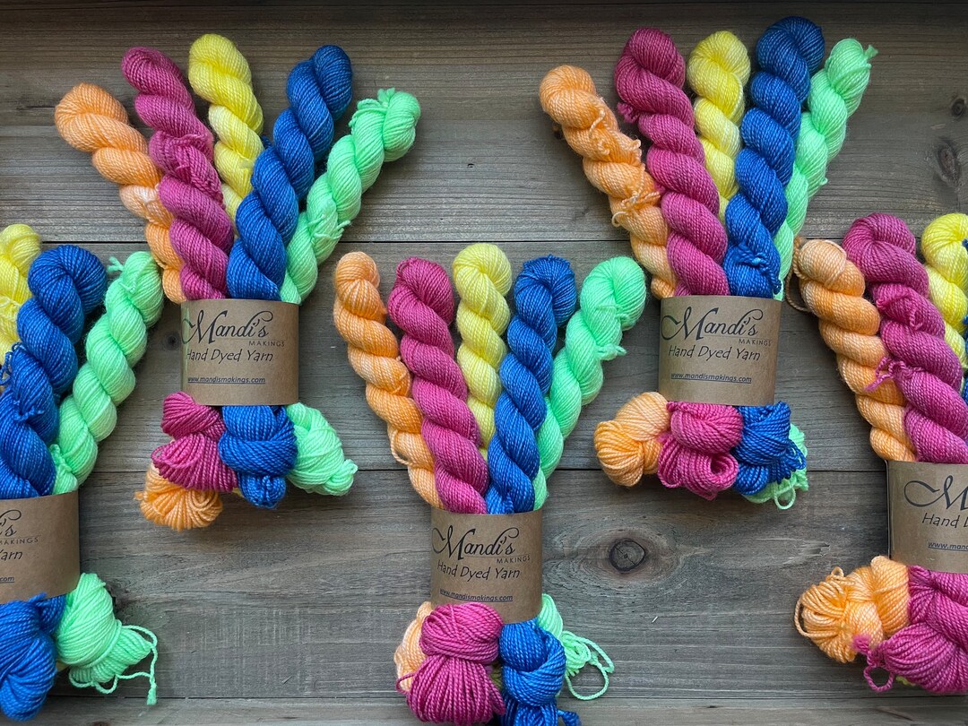 Hand Dyed Yarn Playground Mini Skein Sets Approx 20 G - Etsy