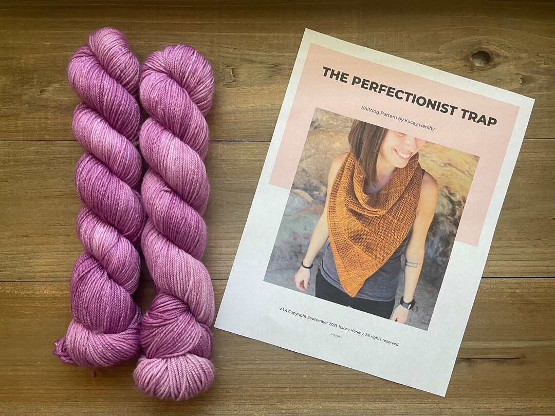 The Perfectionist Trap Shawl Kit Hand Dyed Yarn Full Skeins DK 100g ...