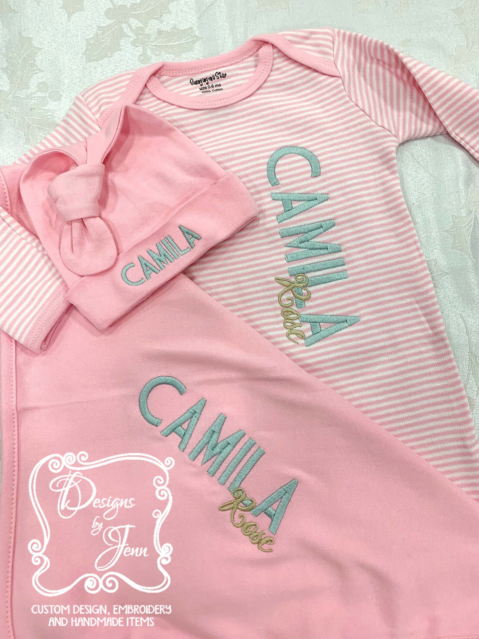 Baby Gown Set, Newborn Gown Set, Infant Gown Set, Baby Gown, Baby ...