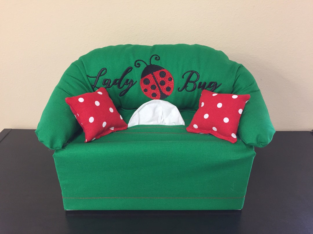 Lady Bugs Couch Tissue Box Cover - Tissue Box Cover - Tissue Cover ...