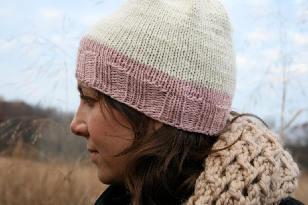 Merino Wool Cream Pink Hand Knit Wool Hat - Etsy