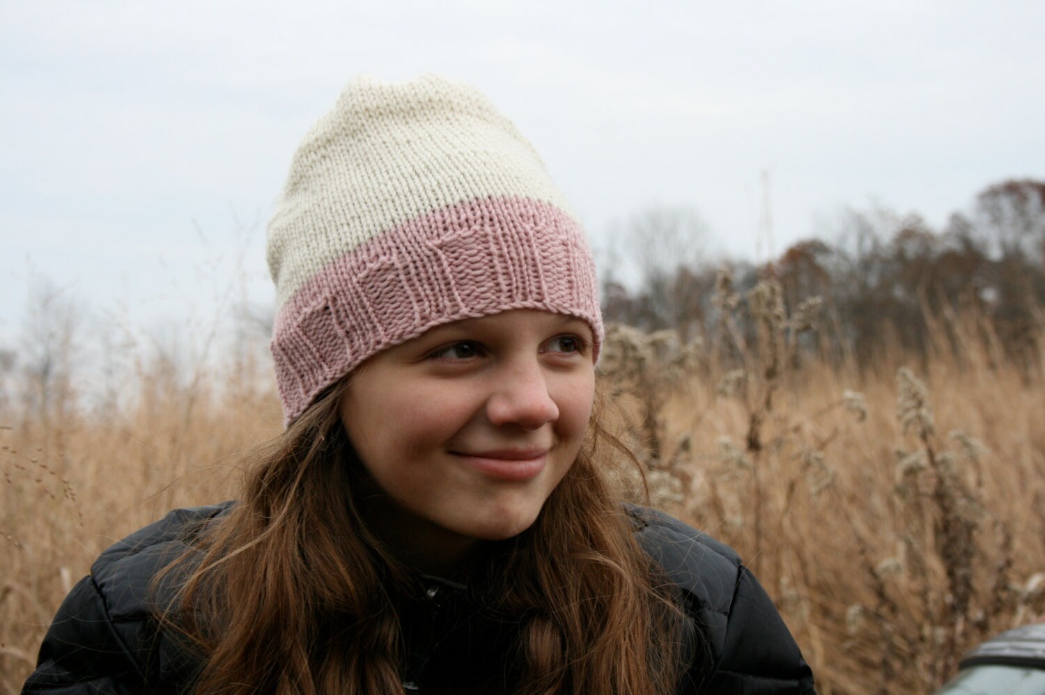 Merino Wool Cream Pink Hand Knit Wool Hat - Etsy