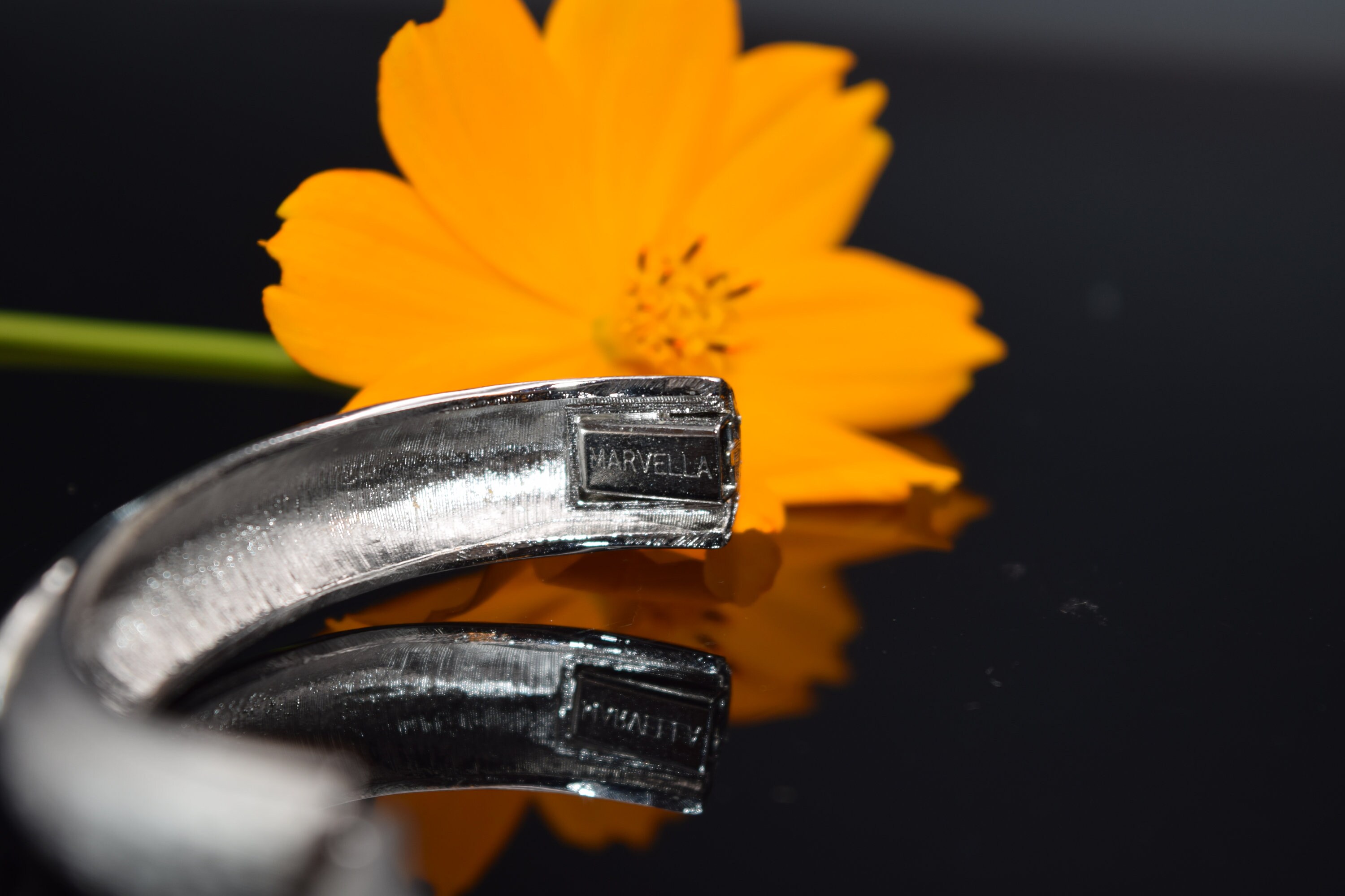 Vintage Marvella Silver Bangle Bracelet - Etsy