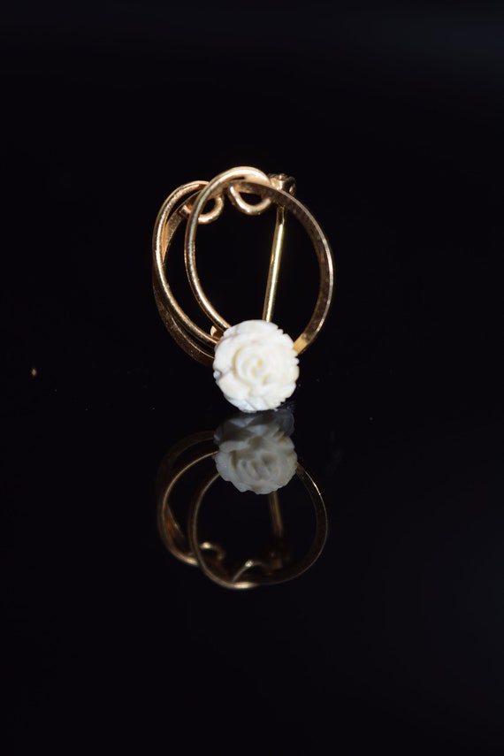 Vintage 14K Gold Filled Wells Rose Brooch Pin, Flower… - Gem