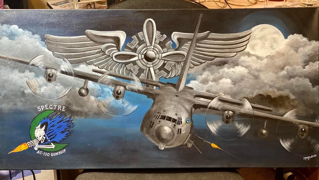 Made to Order: Acrylic Hand Painted AC-130 Gunship With Your Squadron ...