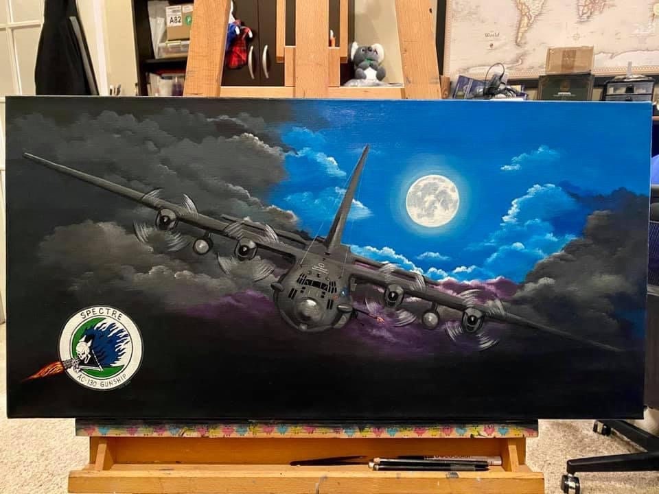 Made to Order: Acrylic Hand Painted AC-130 Gunship With Your Squadron ...