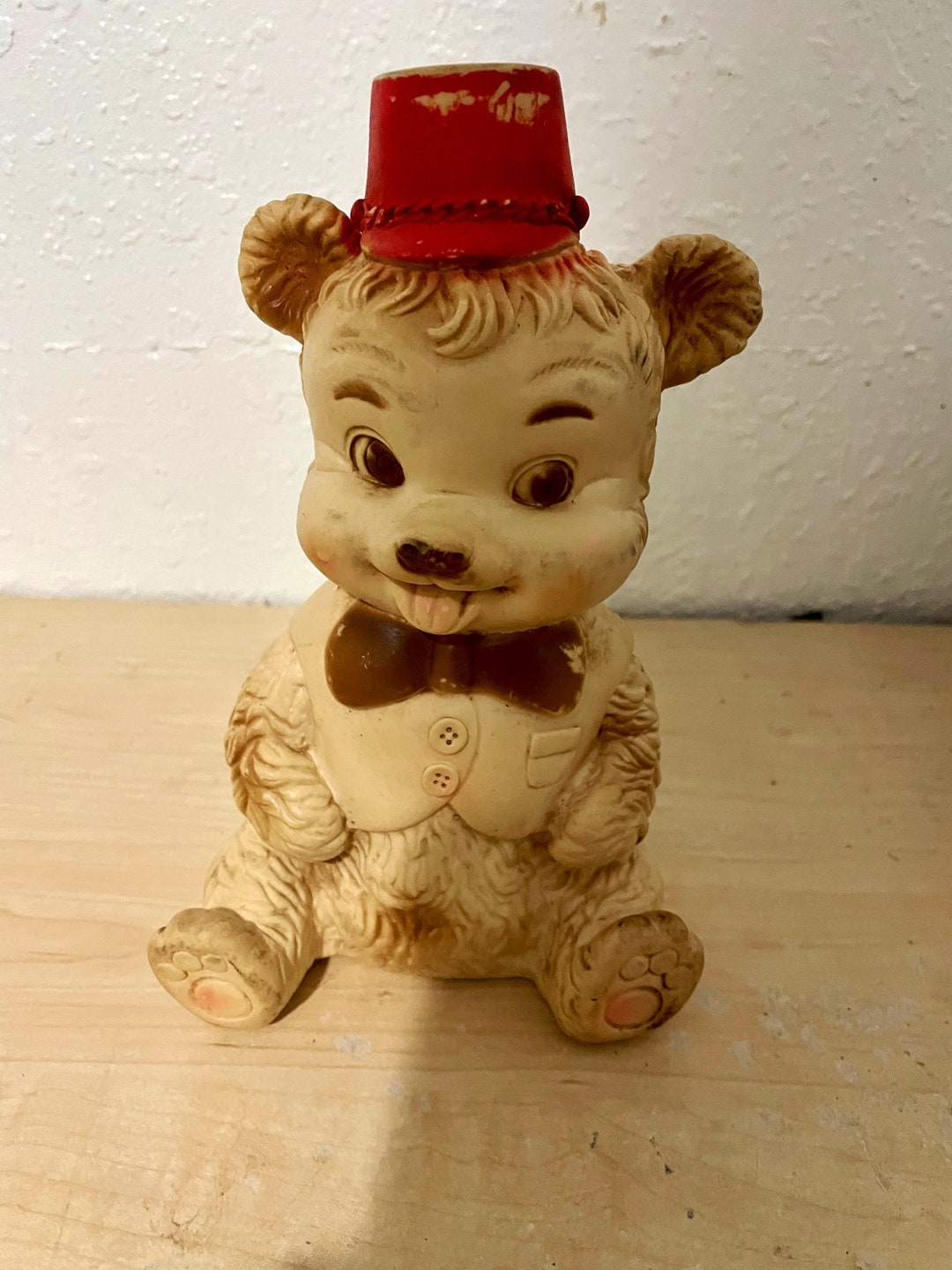 Vintage Squeak Toy Edward Mobley Arrow Rubber 1960s Toy Squeaker Bear