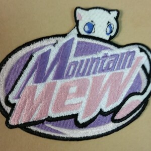 Parody Embroidered Patch, Mountain Mew Cat Iron on Patch, Embroidered ...