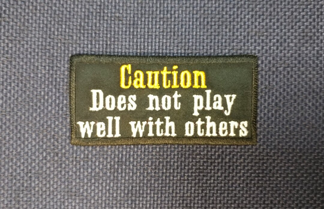 Funny Saying Embroidered Patch, Applique Text Motorcycle Patch, Caution Patch - Etsy