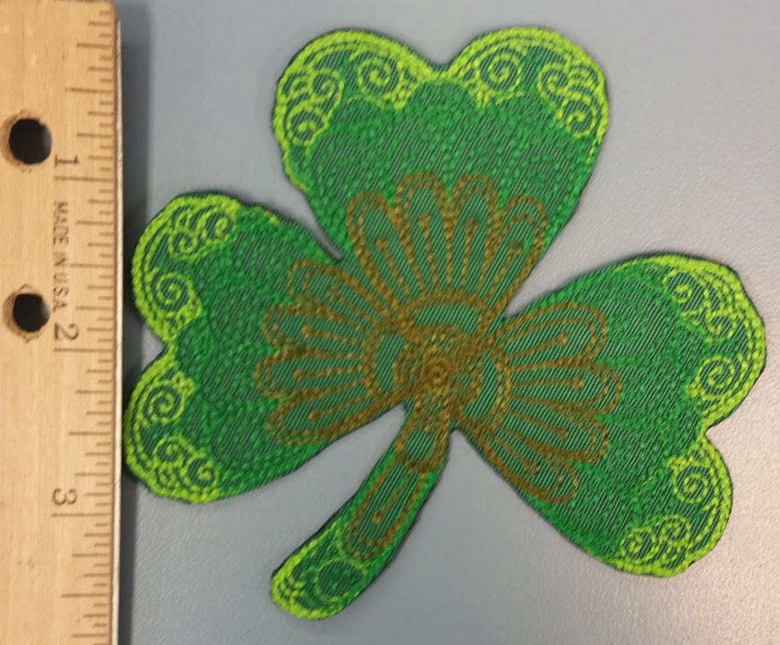 Shamrock Embroidered Applique Patch, Mendhika Shamrock Iron on Patch - Etsy
