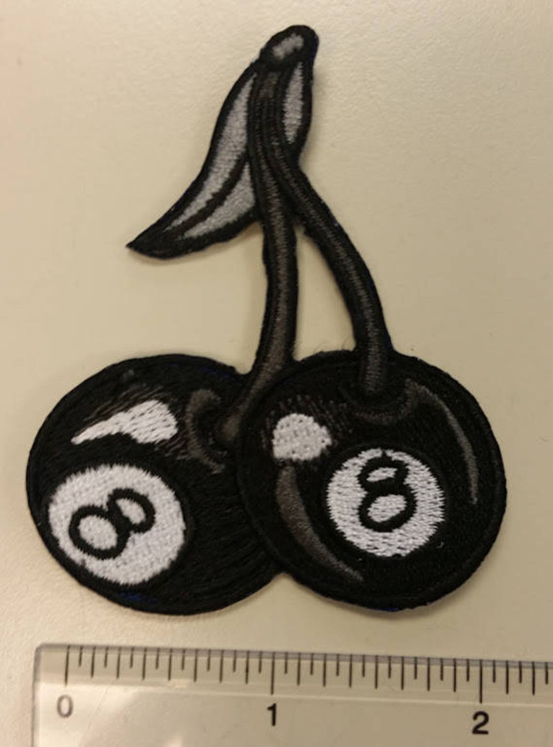 Eight Ball Cherries Embroidered Patch, Eight Ball Iron on Patch - Etsy