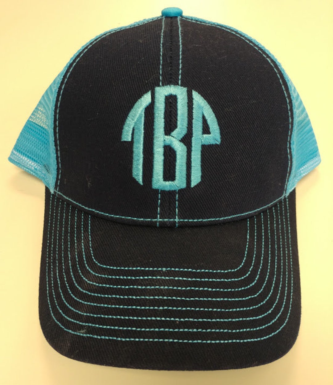 Monogrammed Initial Cap With Mesh Back, Embroidered Initials Cap - Etsy