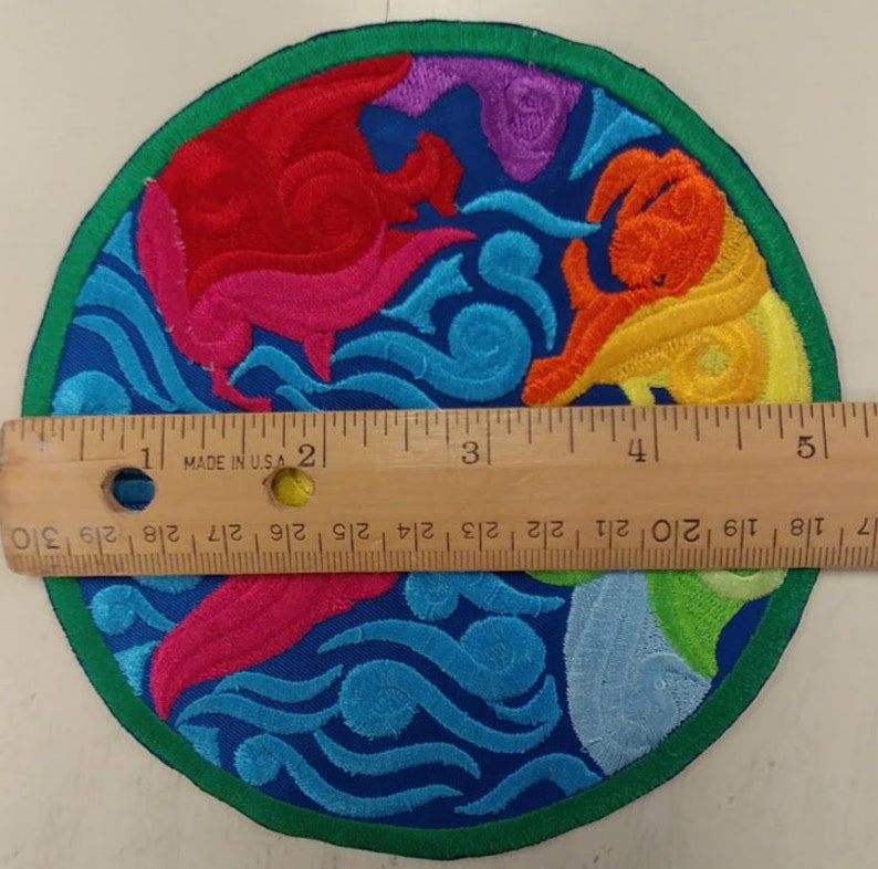 Large Abstract Earth Embroidered Patch Iron on World Patch - Etsy