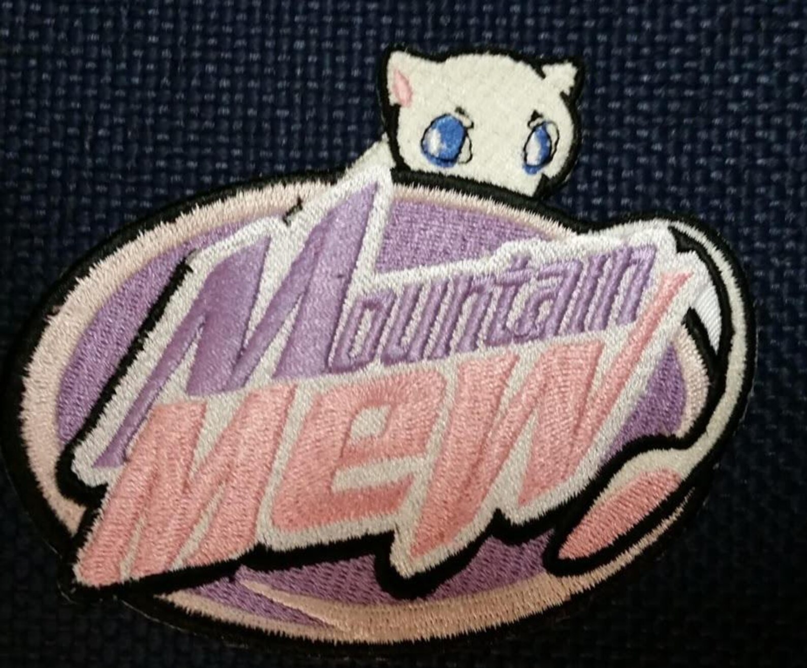 Parody Embroidered Patch, Mountain Mew Cat Iron on Patch, Embroidered ...