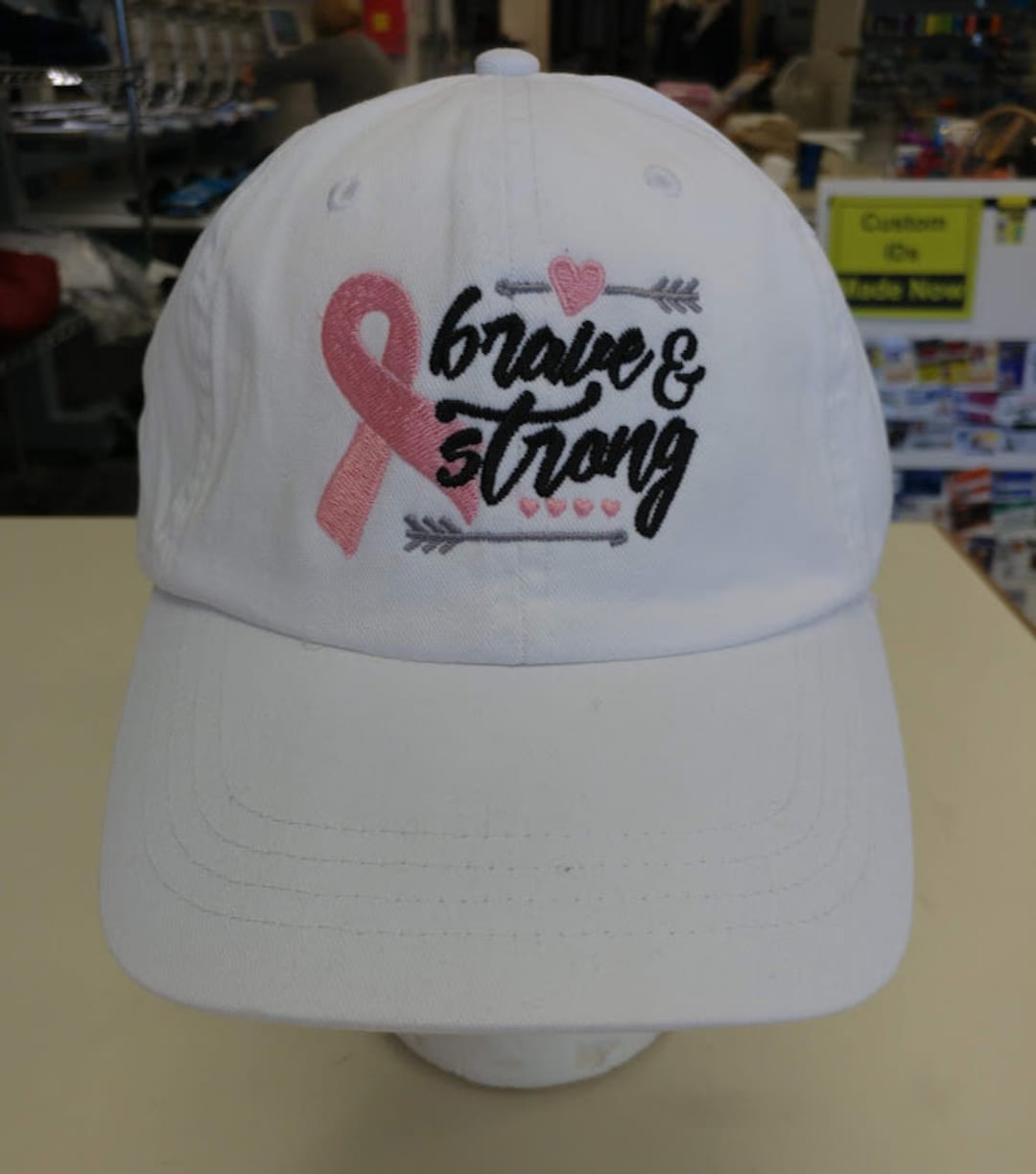Breast Cancer Awareness Hat, Brave Strong Cancer Survival Cap, Breast ...