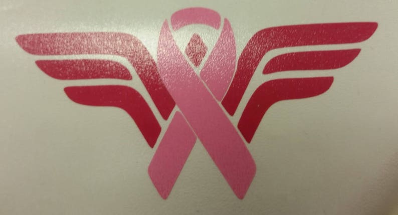 Cancer Ribbon Female Superhero Decal Car Window Decal Cancer | Etsy