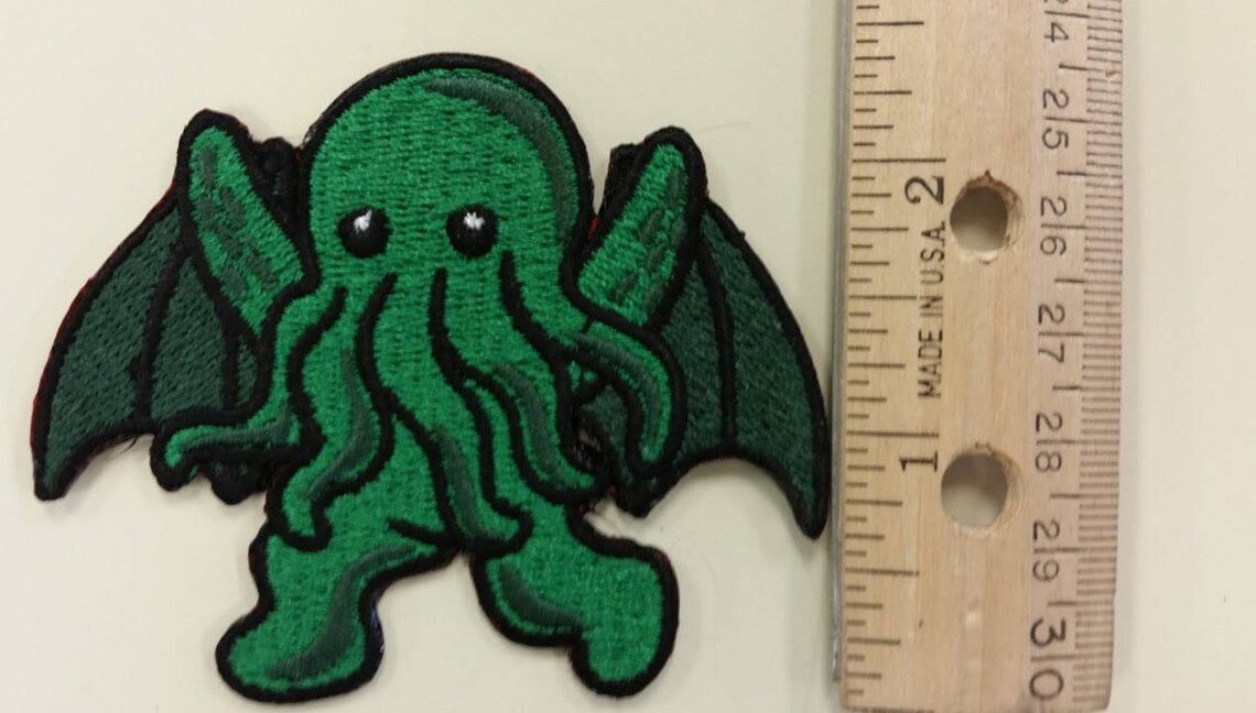 Cthulhu Embroidered Iron on Patch, Lovecraft Inspired Patch, Urban ...