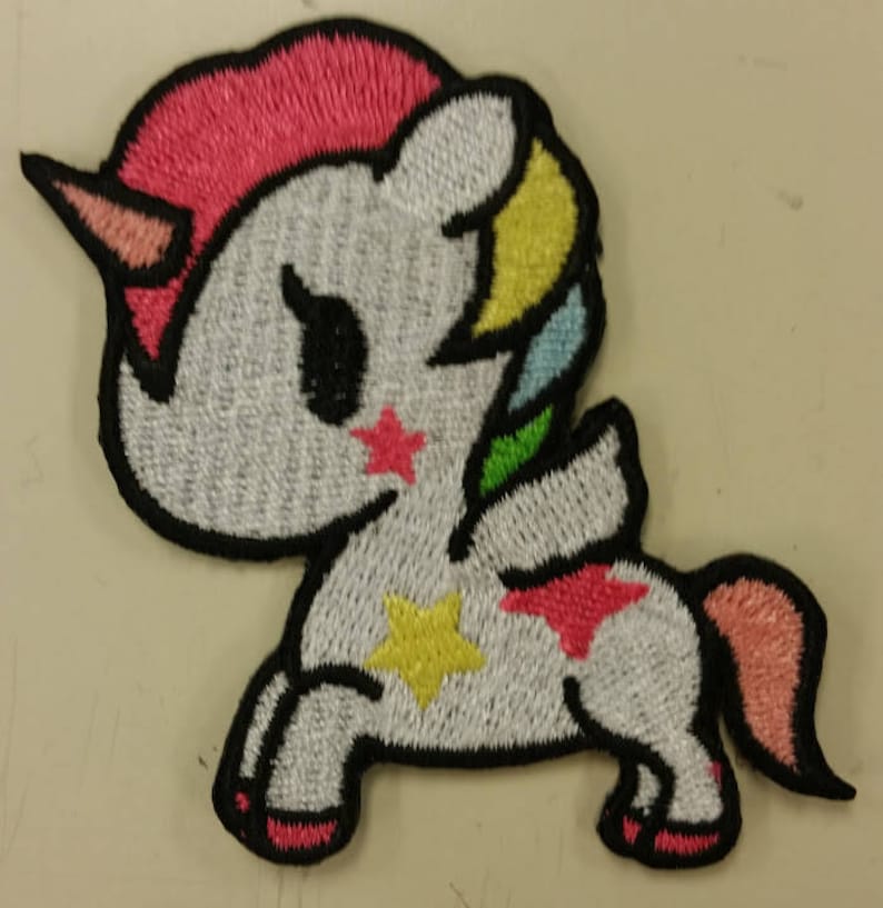 Rainbow Unicorn Embroidered Patch Cute Unicorn Iron On Patch Etsy