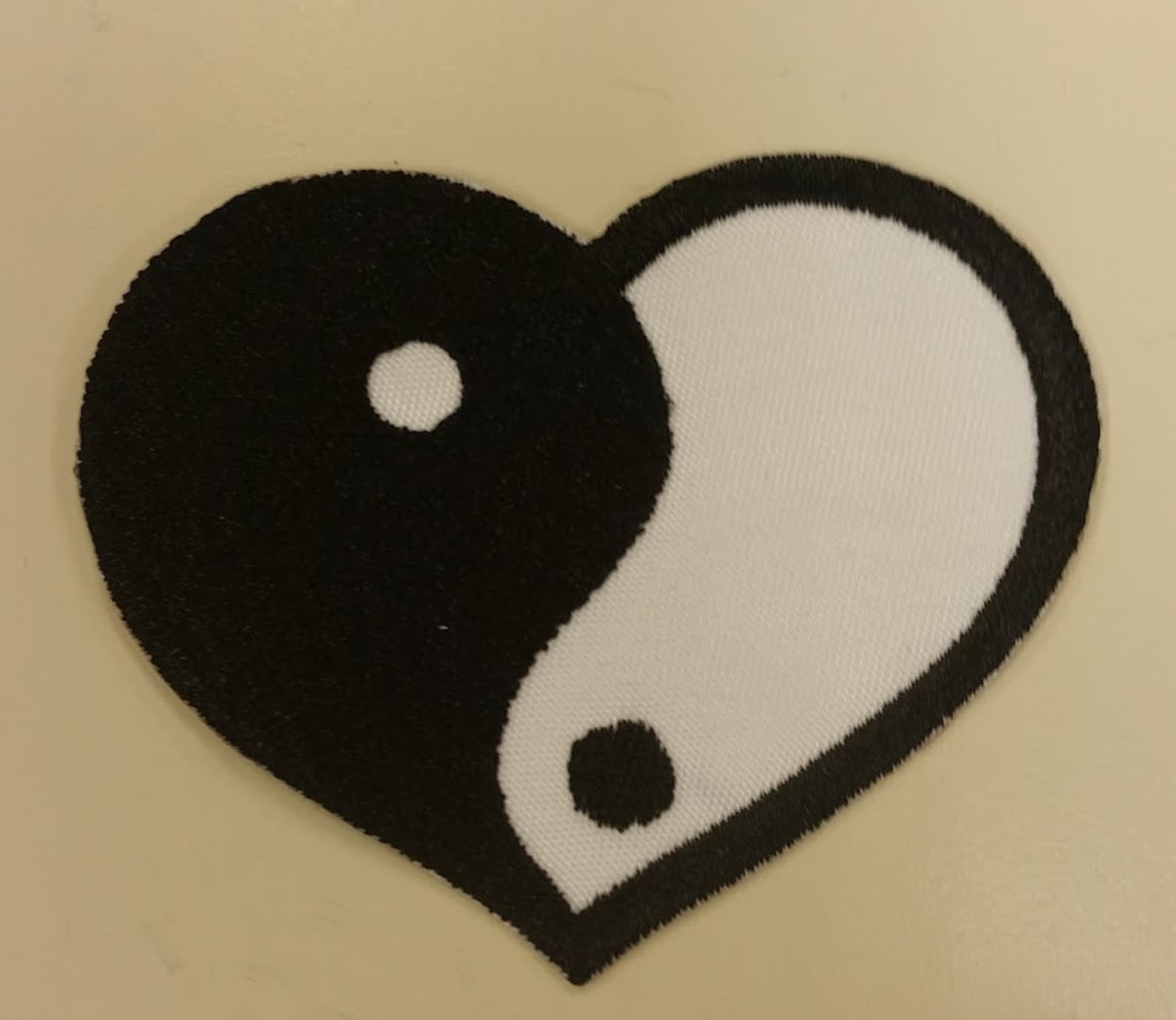 Yin Yang Embroidered Patch With Iron on Backing White & Black - Etsy
