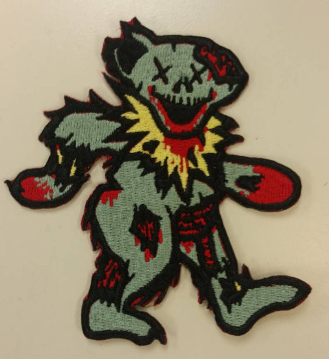 Undead Bear Embroidered Patch, Zombie Bear Iron on Patch, Rockin ...