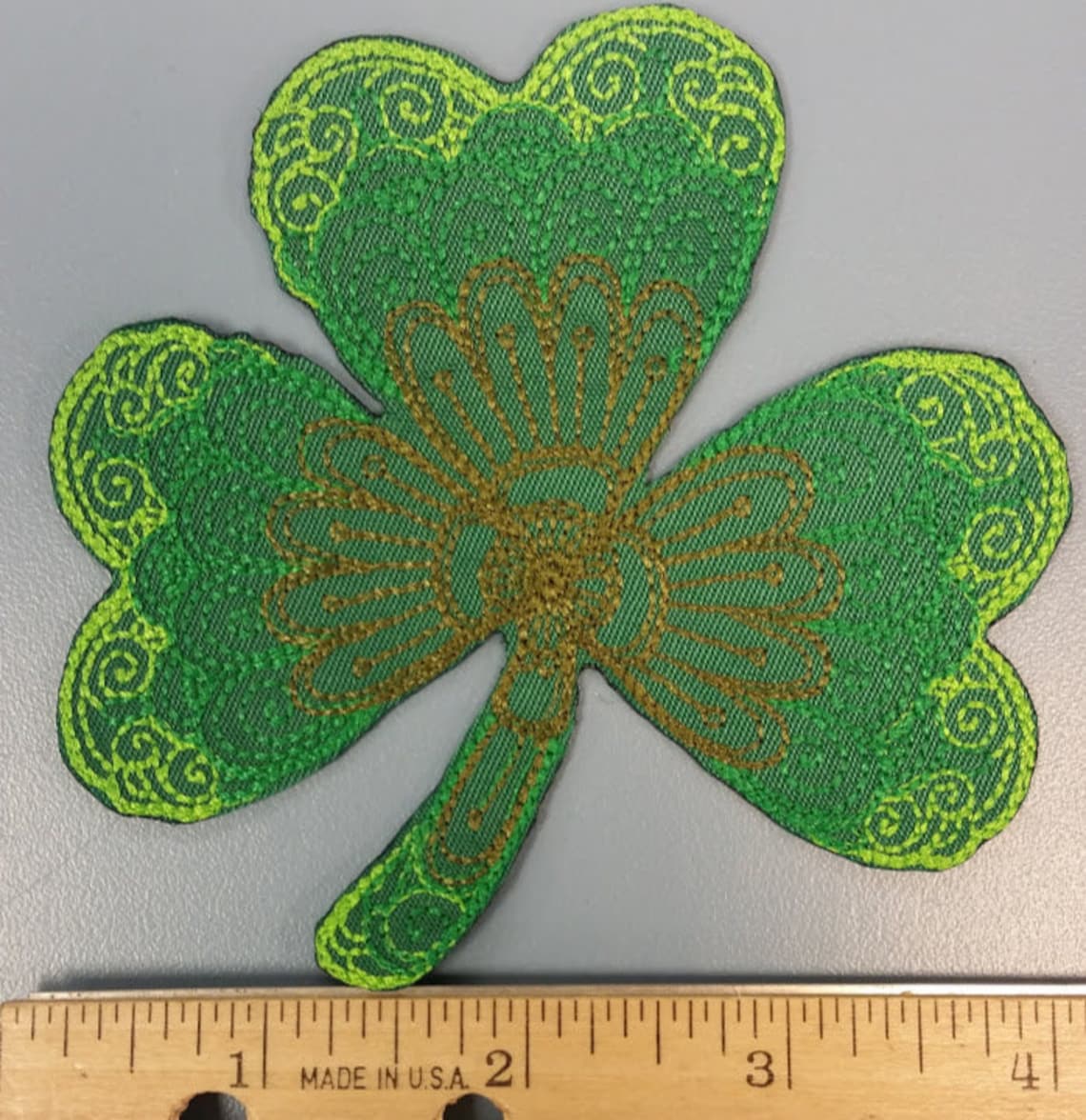 Shamrock Embroidered Applique Patch Mendhika Shamrock Iron on - Etsy