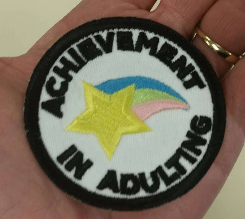 Adult Merit Badge Patch Achievement in Adulting Patch Star - Etsy