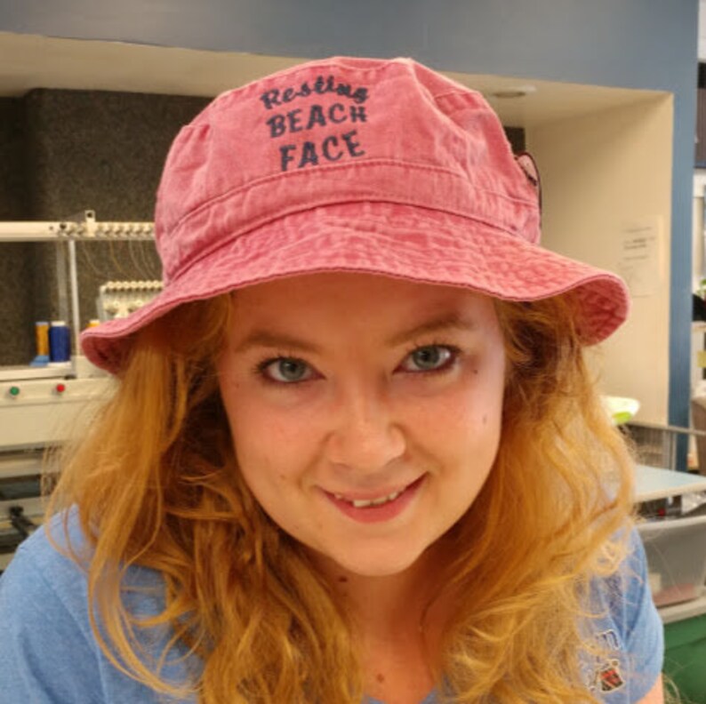 Resting Beach Face Embroidered Sunhat Embroidered Beach Hat - Etsy