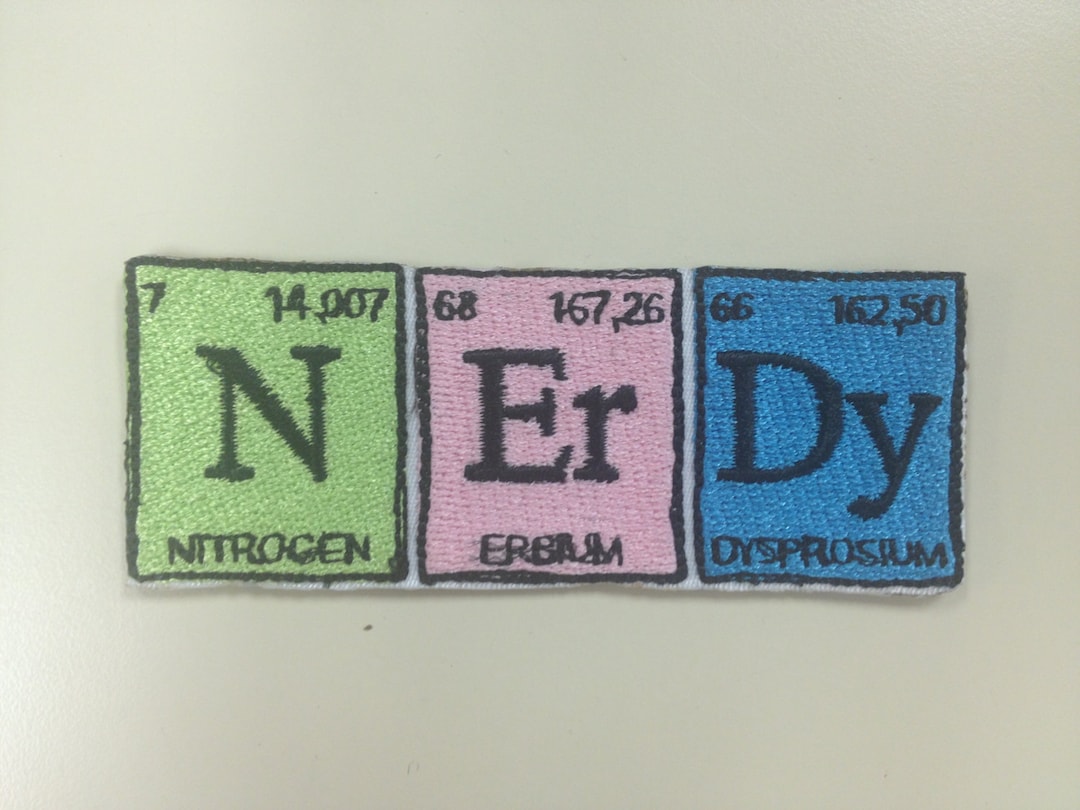 Chemistry Style Nerdy Embroidered Patches, Science Lover Iron on ...