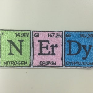 Chemistry Style Nerdy Embroidered Patches, Science Lover Iron on ...