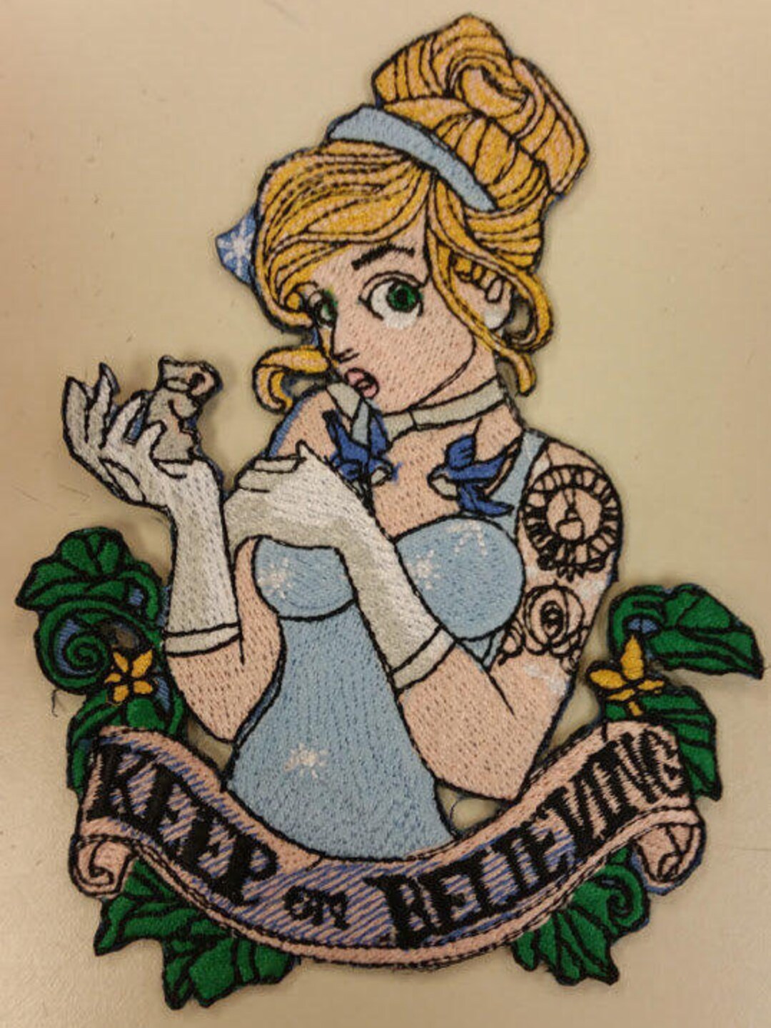 Tattooed Princess Embroidered Patch, Princess Inspired Iron on Patch ...