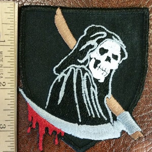 Grim Reaper Embroidered Patch, Death Iron on Patch, Skull Patch, Hooded ...
