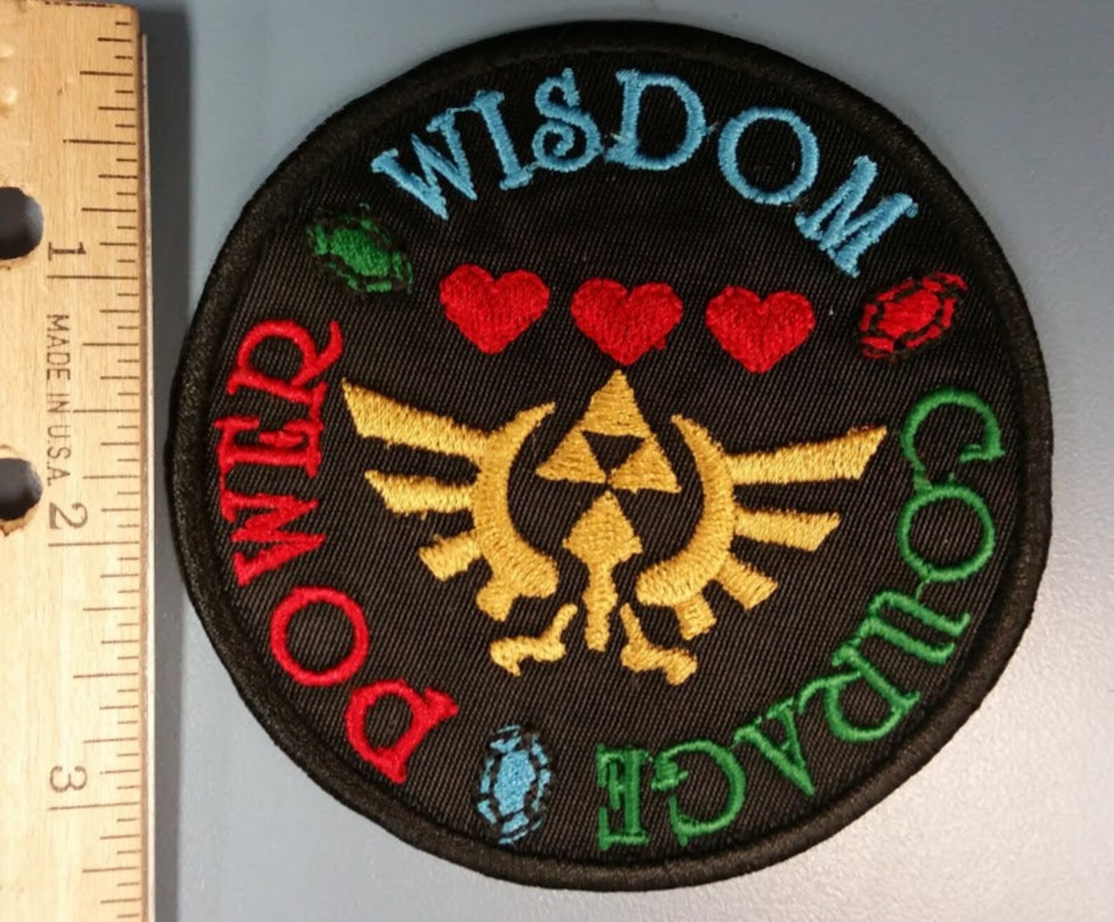 Wisdom Power Courage Embroidered Patch, Gamers Iron on Patch - Etsy