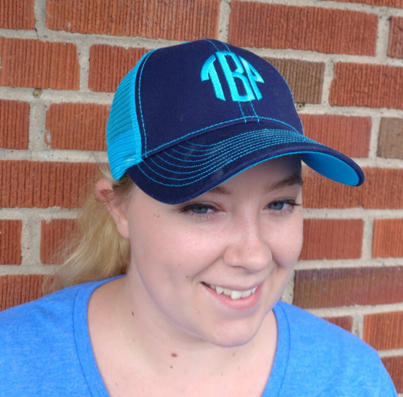Monogrammed Initial Cap With Mesh Back, Embroidered Initials Cap - Etsy