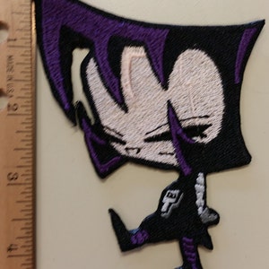 Cartoon Goth Girl Embroidered Patch, Alien Cartoon Character Patch ...