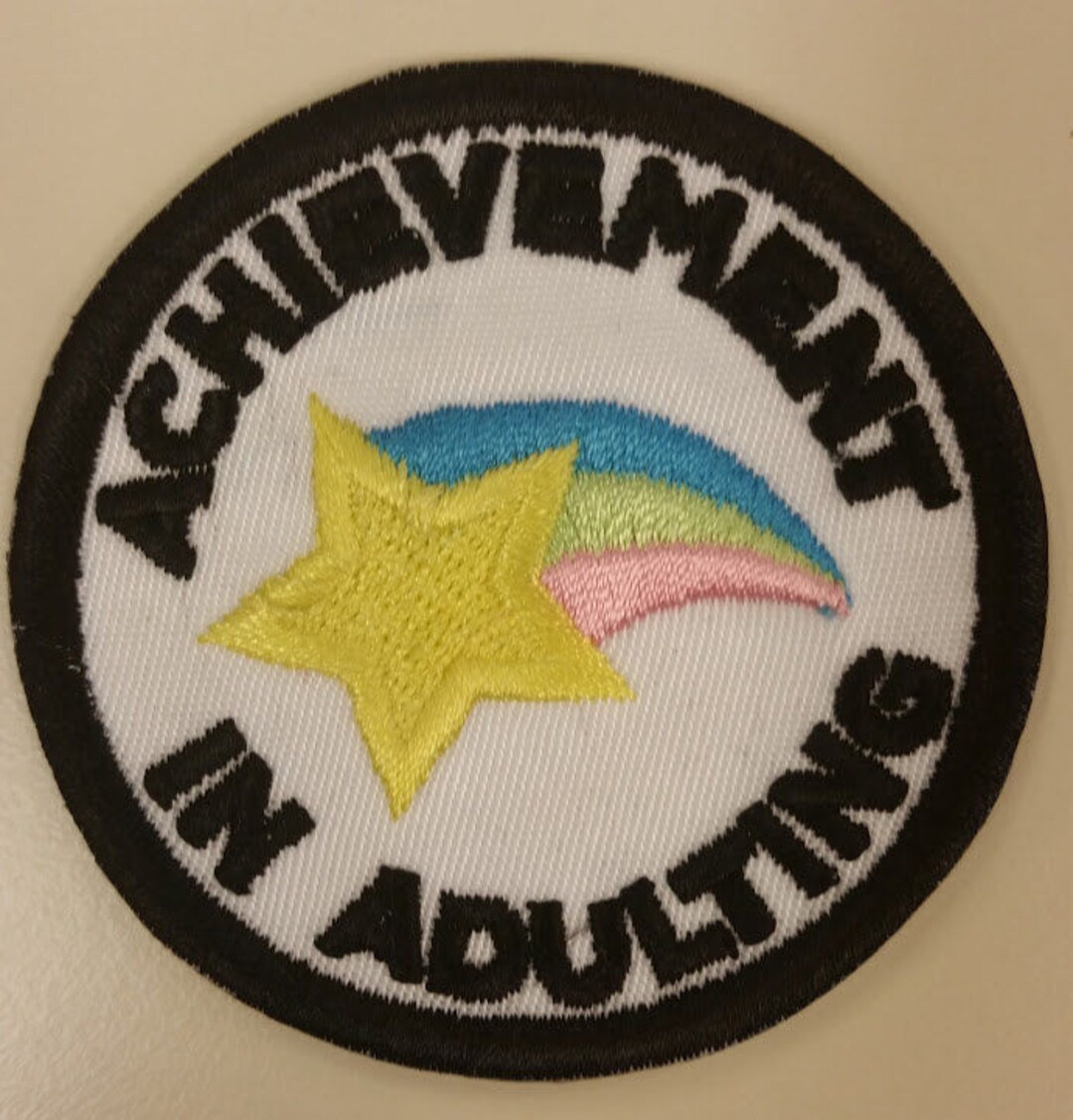 Adult Merit Badge Patch, Achievement in Adulting Patch, Star With ...