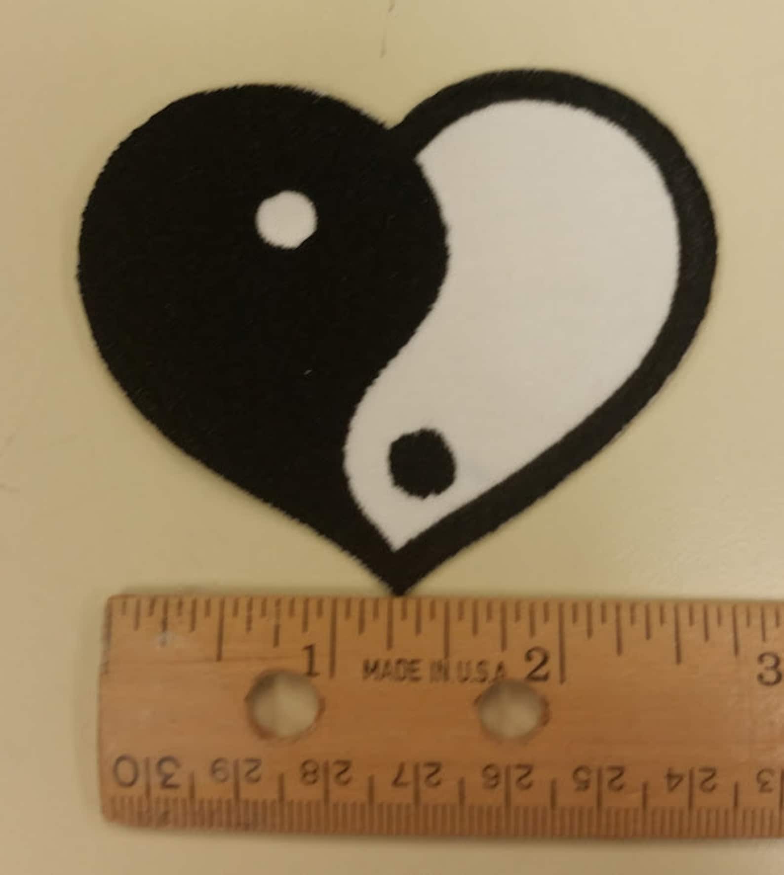 Yin Yang Embroidered Patch With Iron on Backing White & Black - Etsy