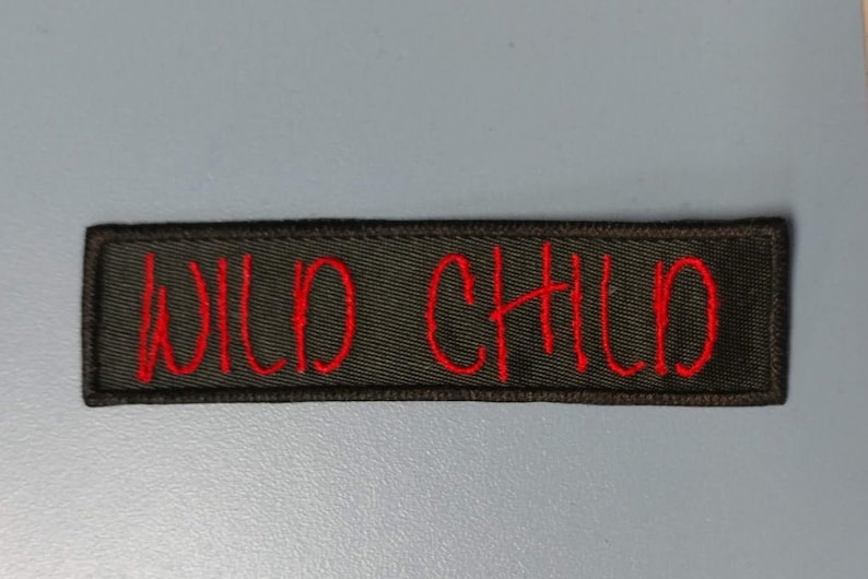 Wild Child Embroidered Patch, Iron on Wild Child Motorcycle Tag Patch ...