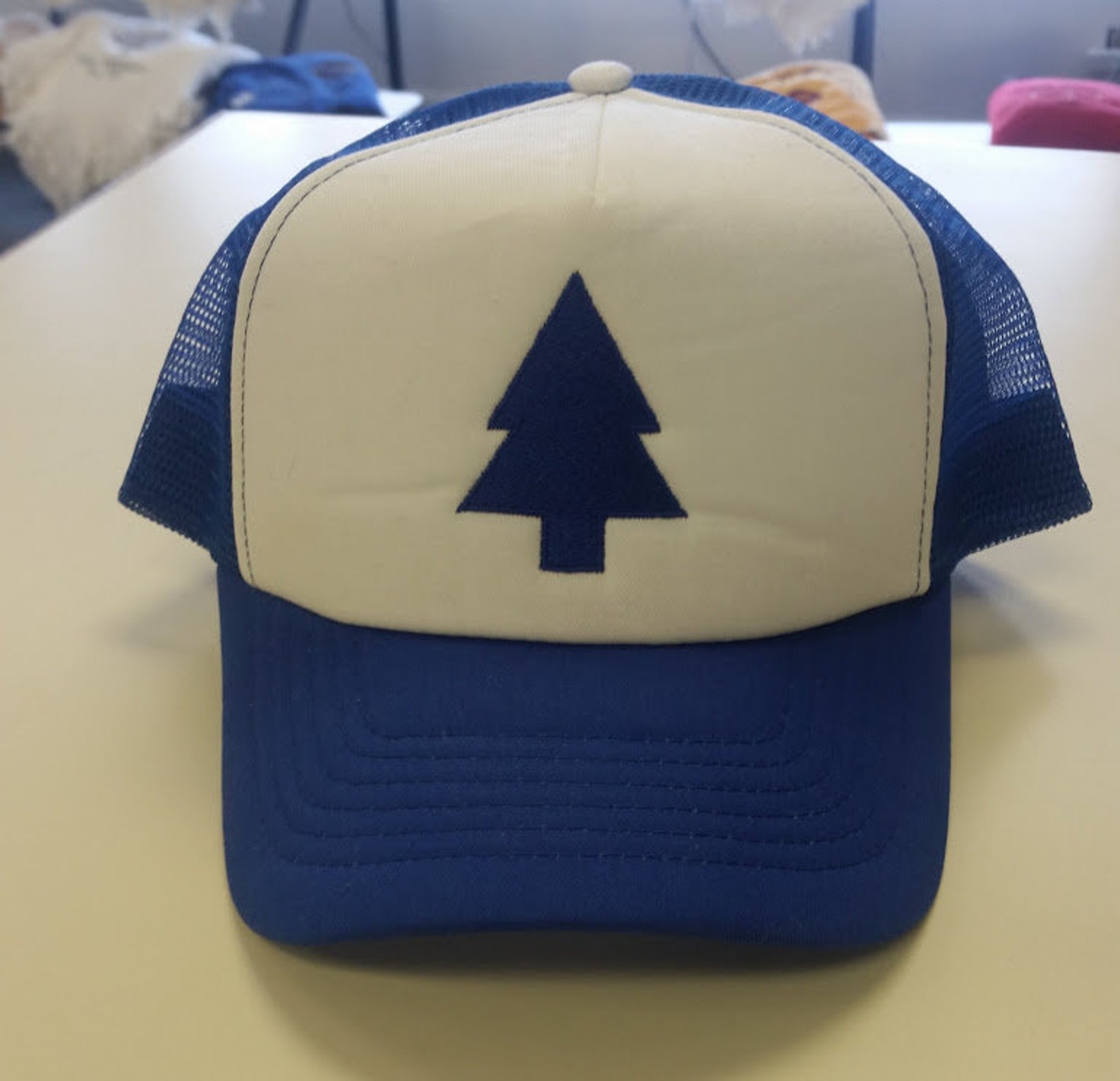 Embroidered Pine Tree Trucker Hat Cartoon Character, Cosplay Trucker ...