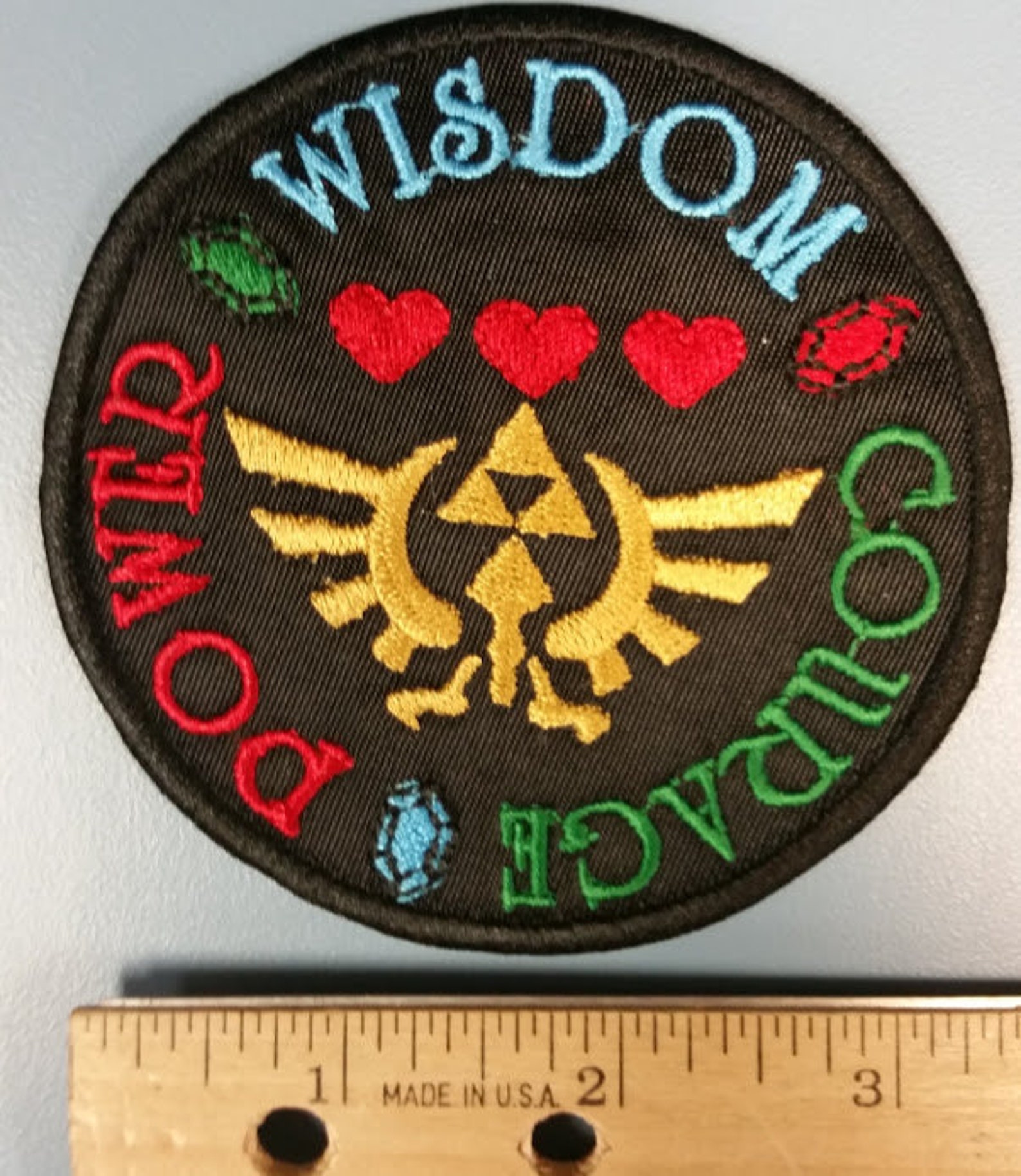 Wisdom Power Courage Embroidered Patch Gamers Iron on Patch - Etsy