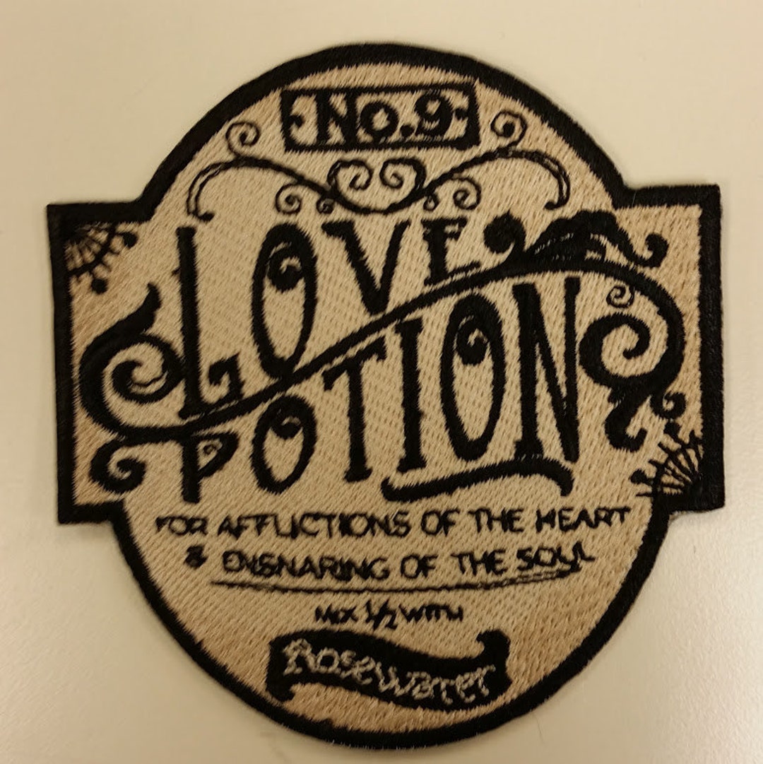 Love Potion No. 9 Embroidered Patch, Apothecary Iron on Patch, Potions ...