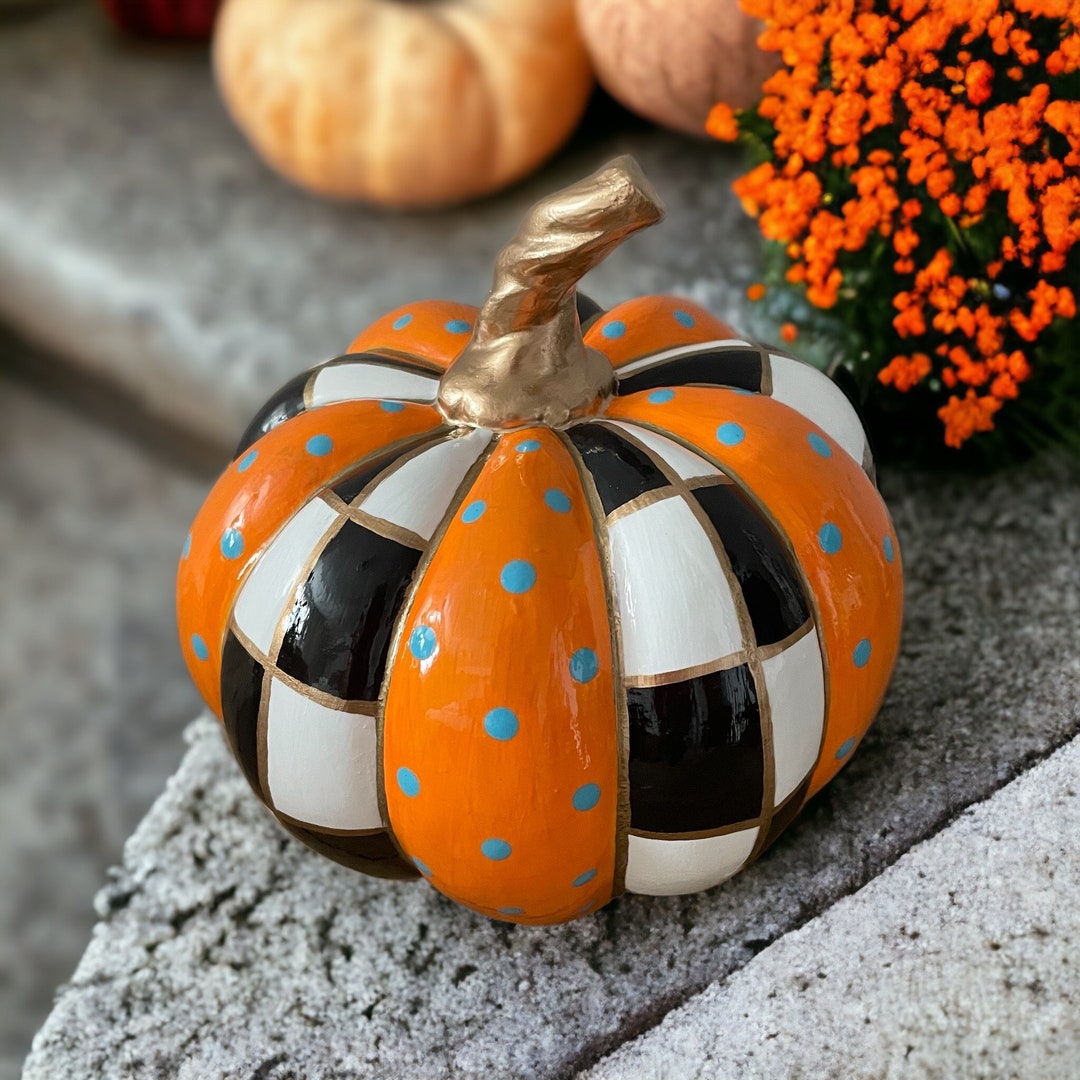 Whimsical Fall and Holiday Hand Painted Pumpkin - Etsy